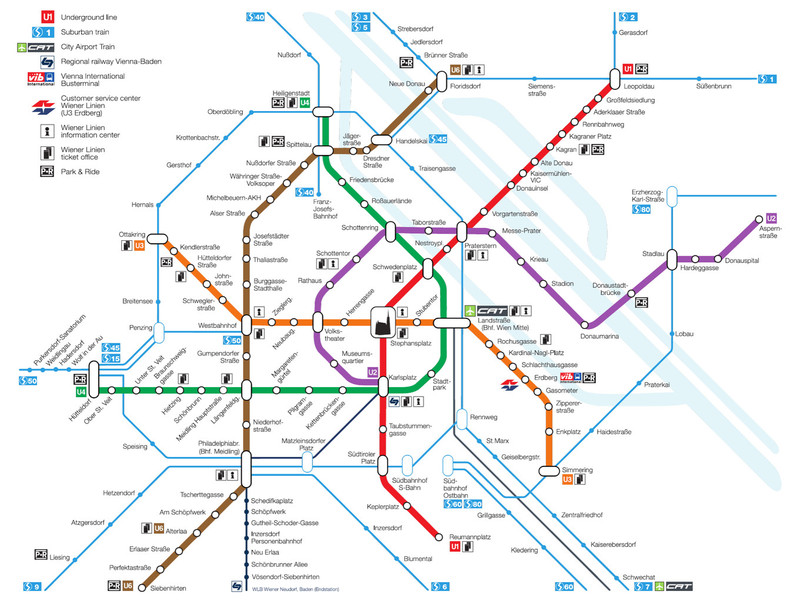Vienna Subway Map compared to its real geography [OC] : r/dataisbeautiful